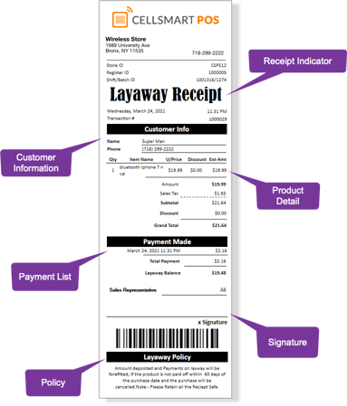 CellSmart POS - Receipts
