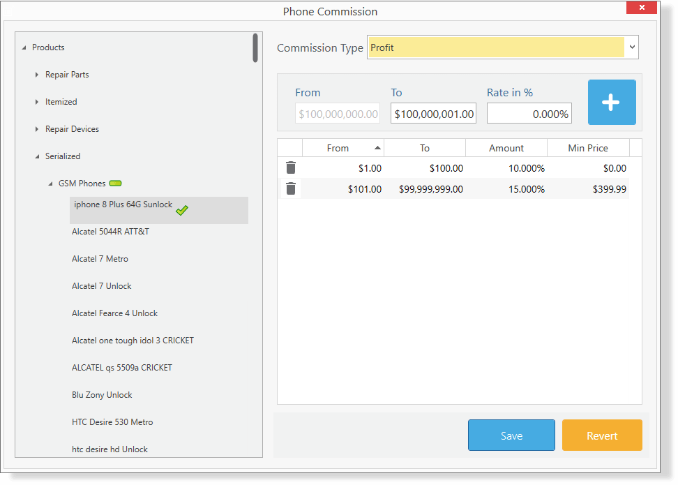 CellSmart POS - Commission